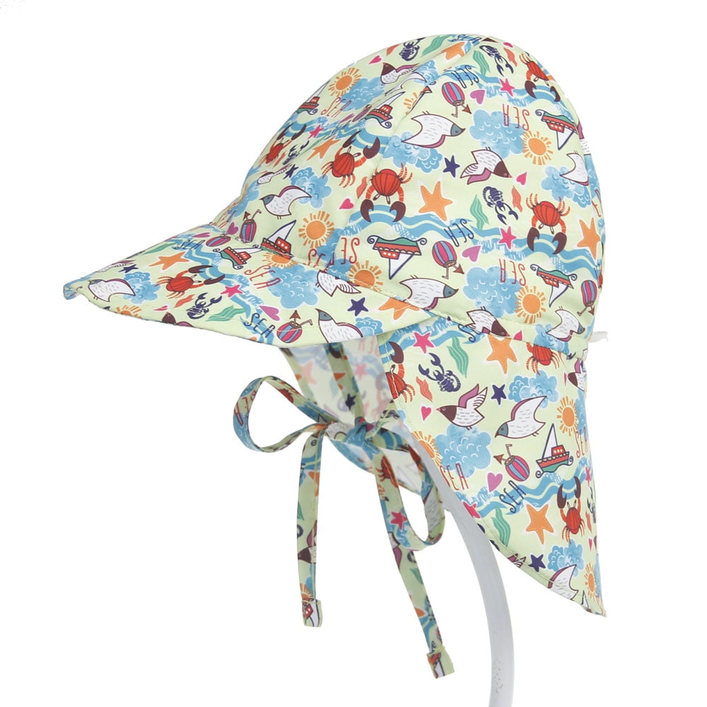Baby Sun Hat UPF 50+ Sun Protective Toddler Cotton Bucket Hat Summer ...