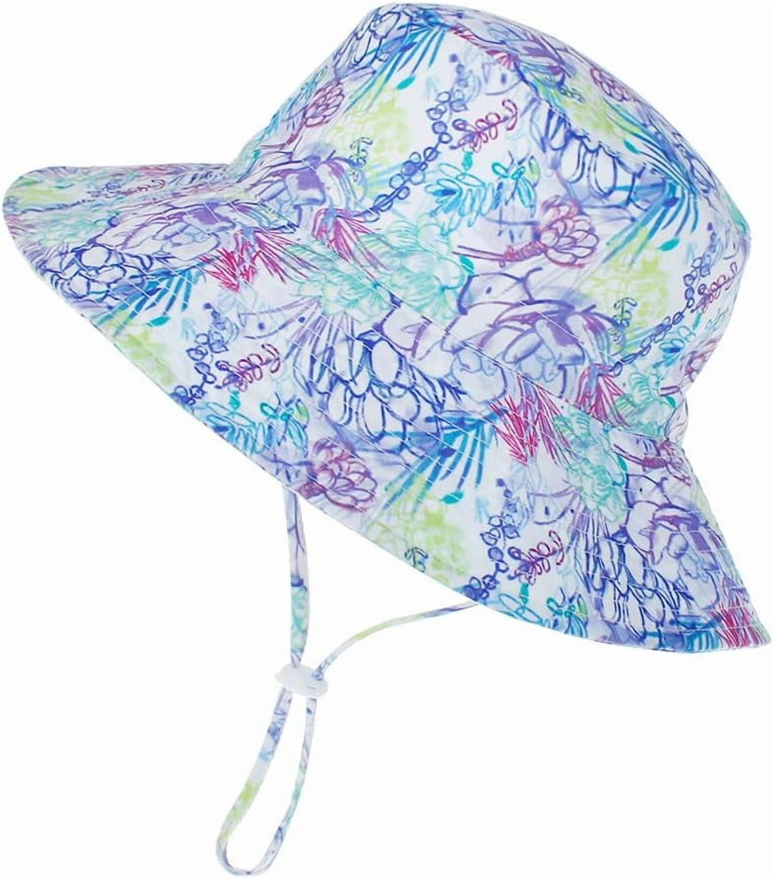 Baby Sun Hat UPF 50+ Wide Brim Bucket Hat - Adjustable Infant Toddler ...
