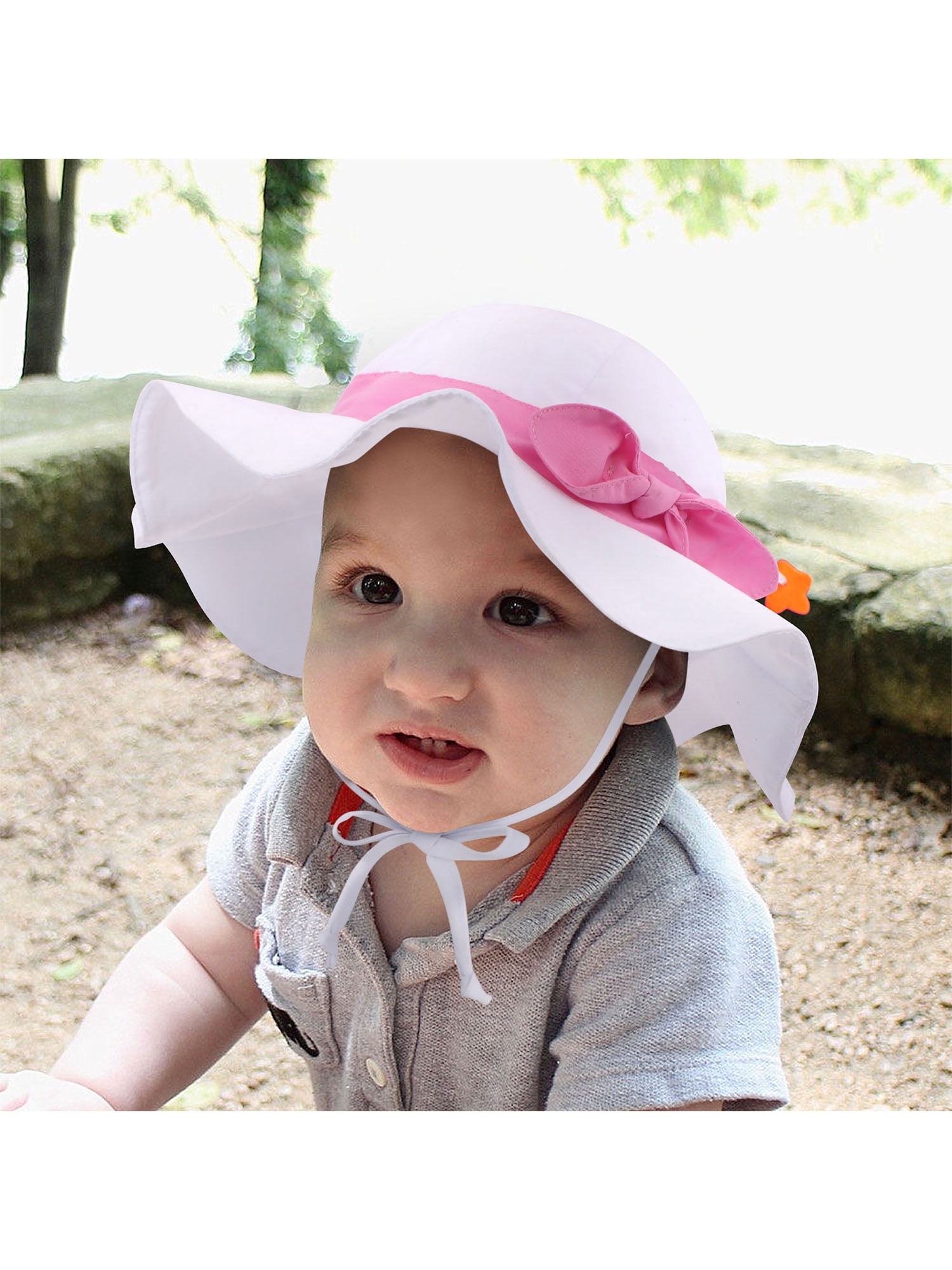 Baby Sun Hat with UPF 50+ Outdoor Adjustable Beach Hat with Wide Brim ...
