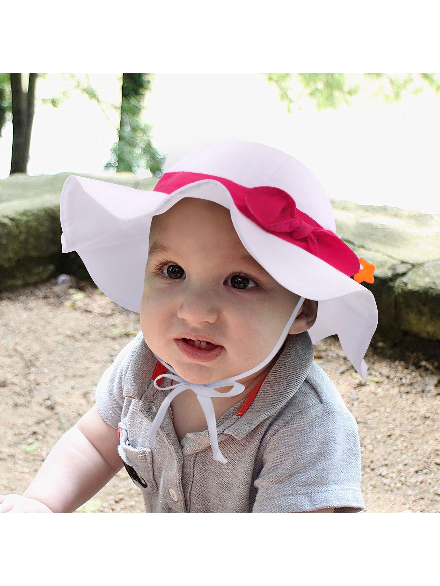 Baby Sun Hat with UPF 50+ Outdoor Adjustable Beach Hat with Wide Brim ...
