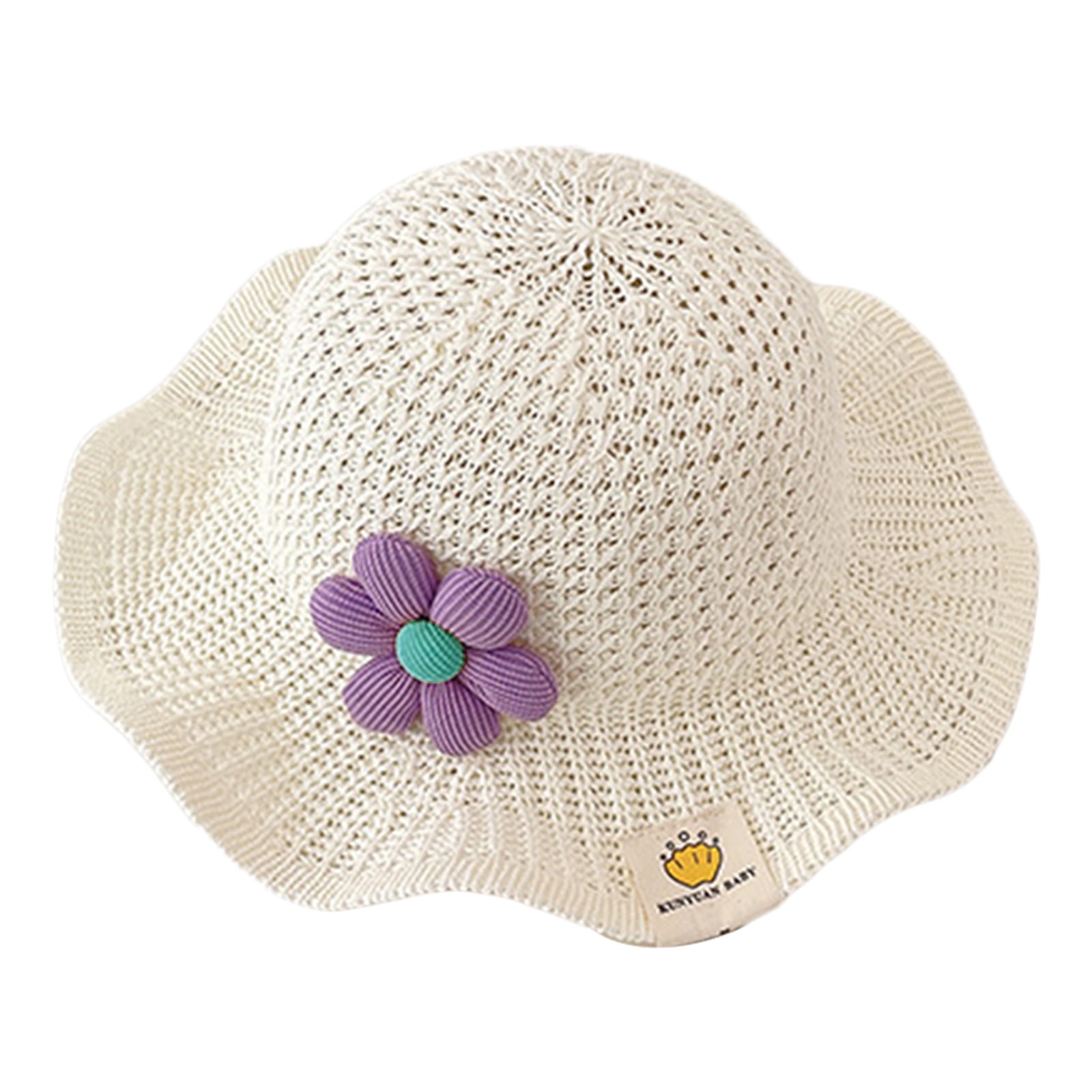 Baby Sun Hats Beach Sun Visors Straw Hat with Small Flower Decorations ...