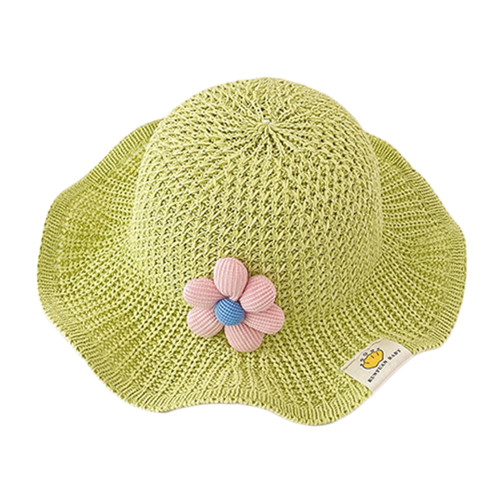 Baby Sun Hats Beach Sun Visors Straw Hat with Small Flower Decorations ...