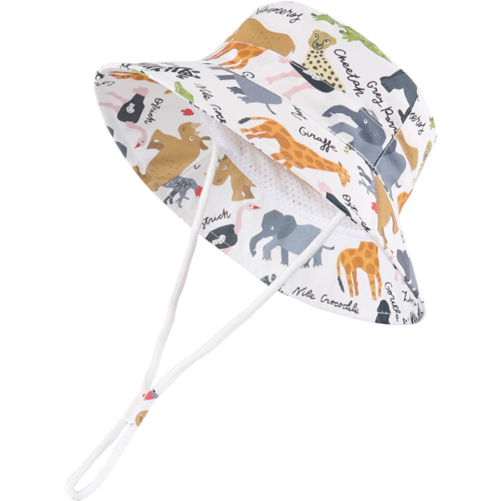 Baby Sun Hats Floral Cartoon Upf 50+ Bucket Hats Adjustable With Wide ...