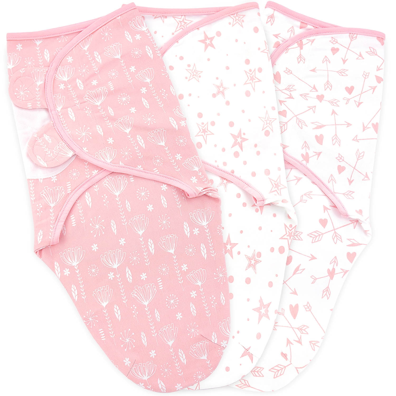 Bublo Baby Swaddle Blankets for Newborn Girl 0-3 Months Small Medium 3 ...
