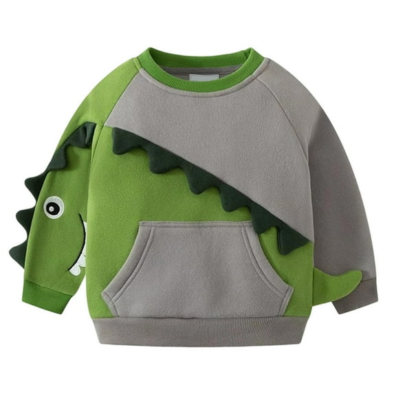 Baby Sweatshirt Dinosaur Horn Print Long Sleeve Crewneck Sweatshirt ...