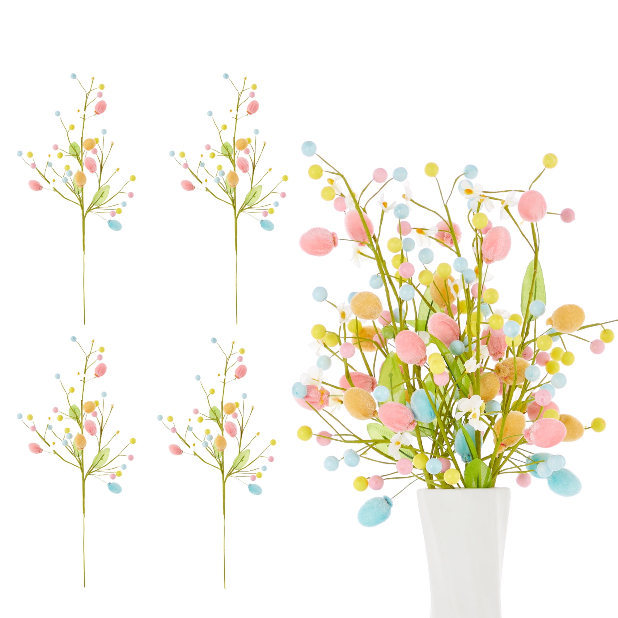 Baby Sweetie Artificial Spring Floral Stems Berry Picks with Easter ...