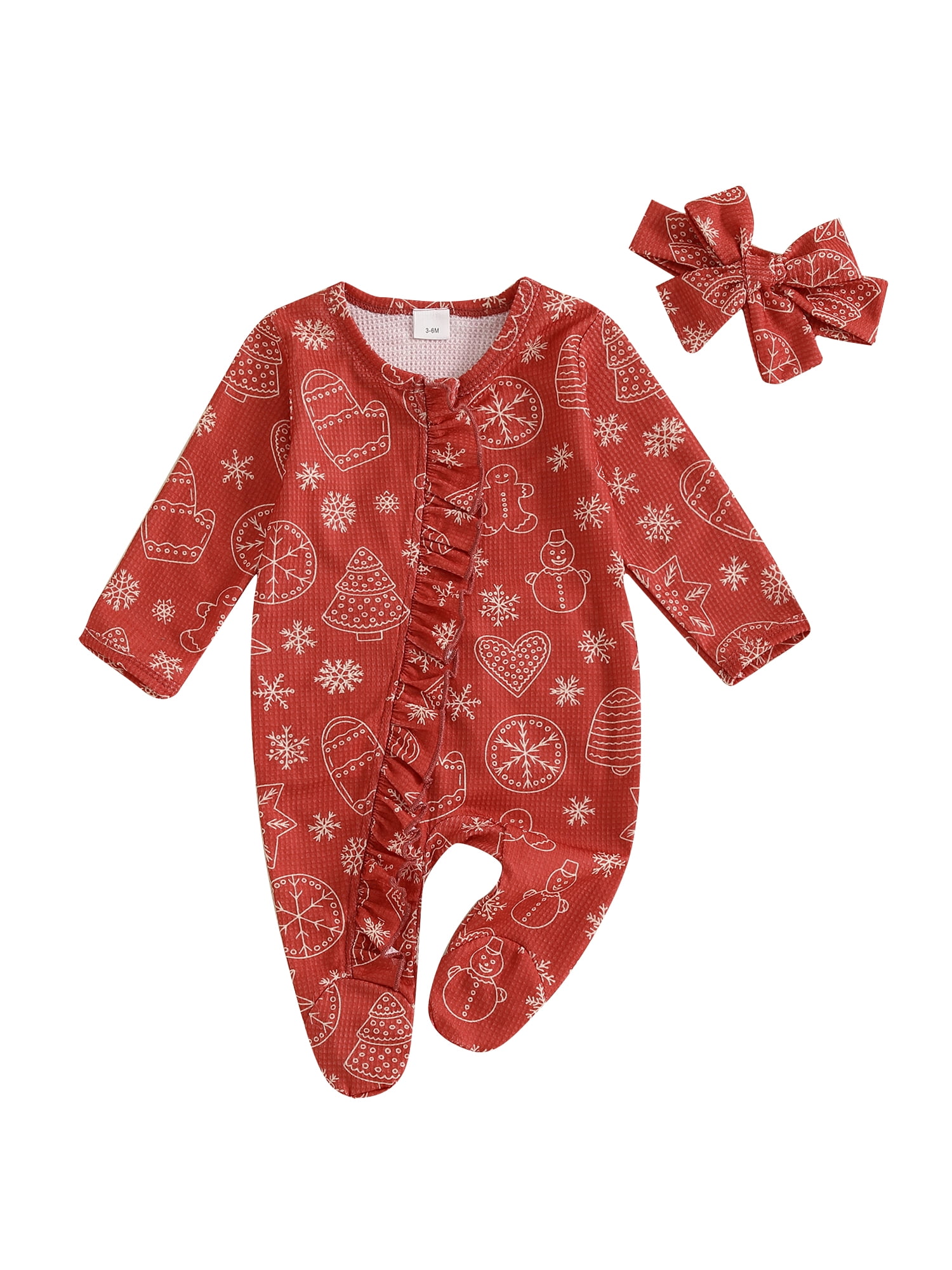 Baby Sweetie Baby Girls Christmas Jumpsuit Long Sleeve Gingerbread Man ...