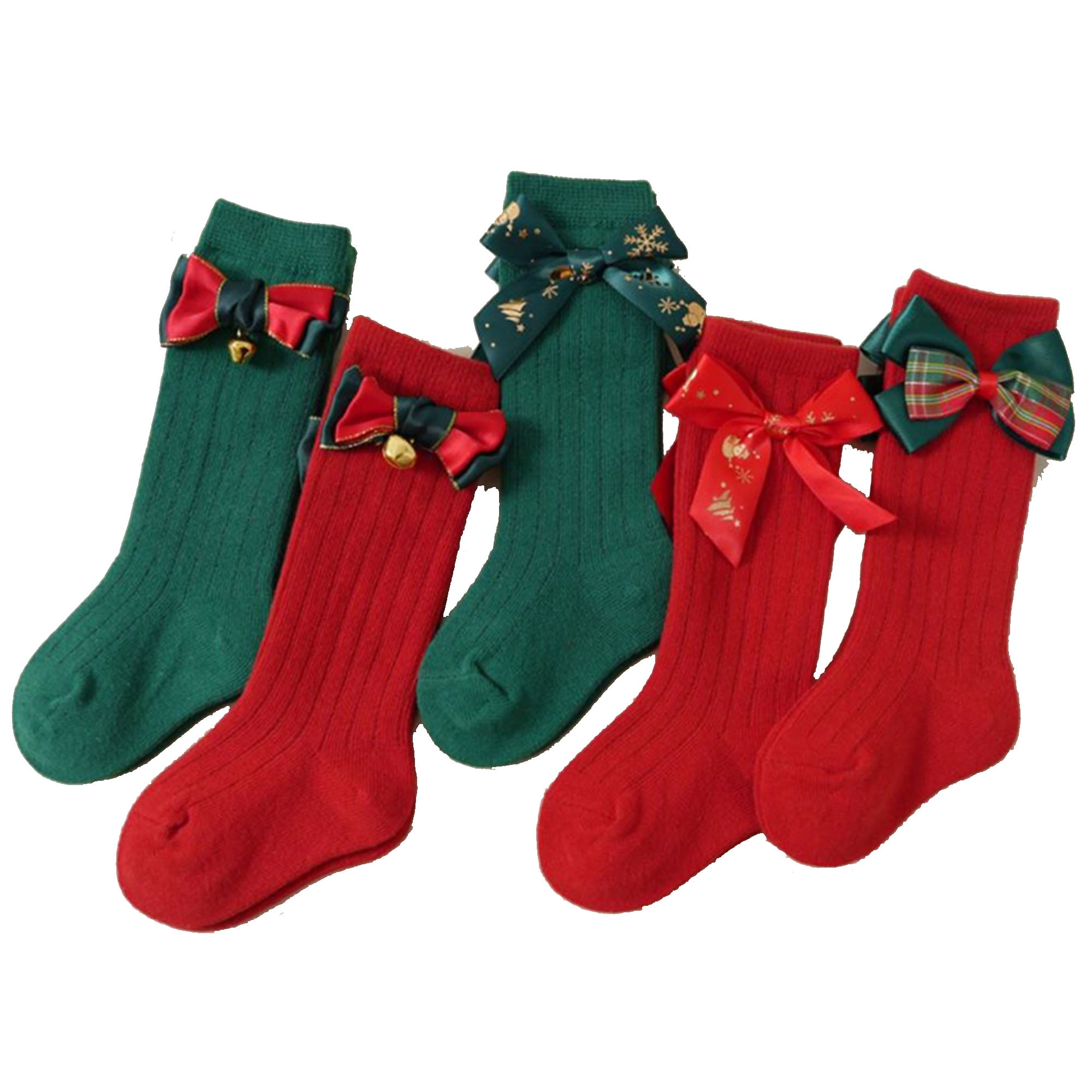 Baby Sweetie Baby Girls Christmas Socks Bells Snowflake Plaid Bowknot ...