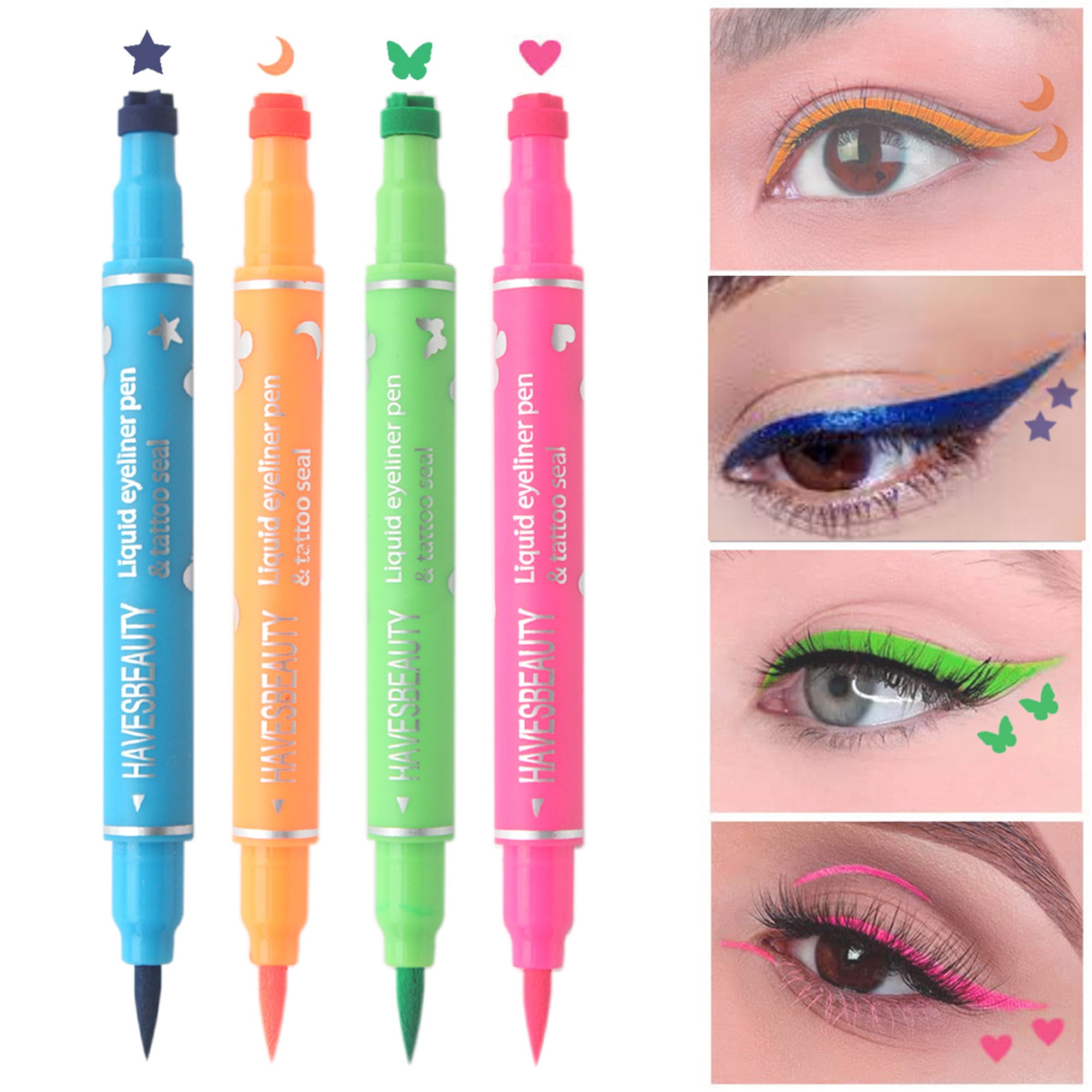 Baby Sweetie Double-Headed Liquid Eyeliner Stamp Pen Set, Colorful Eye ...