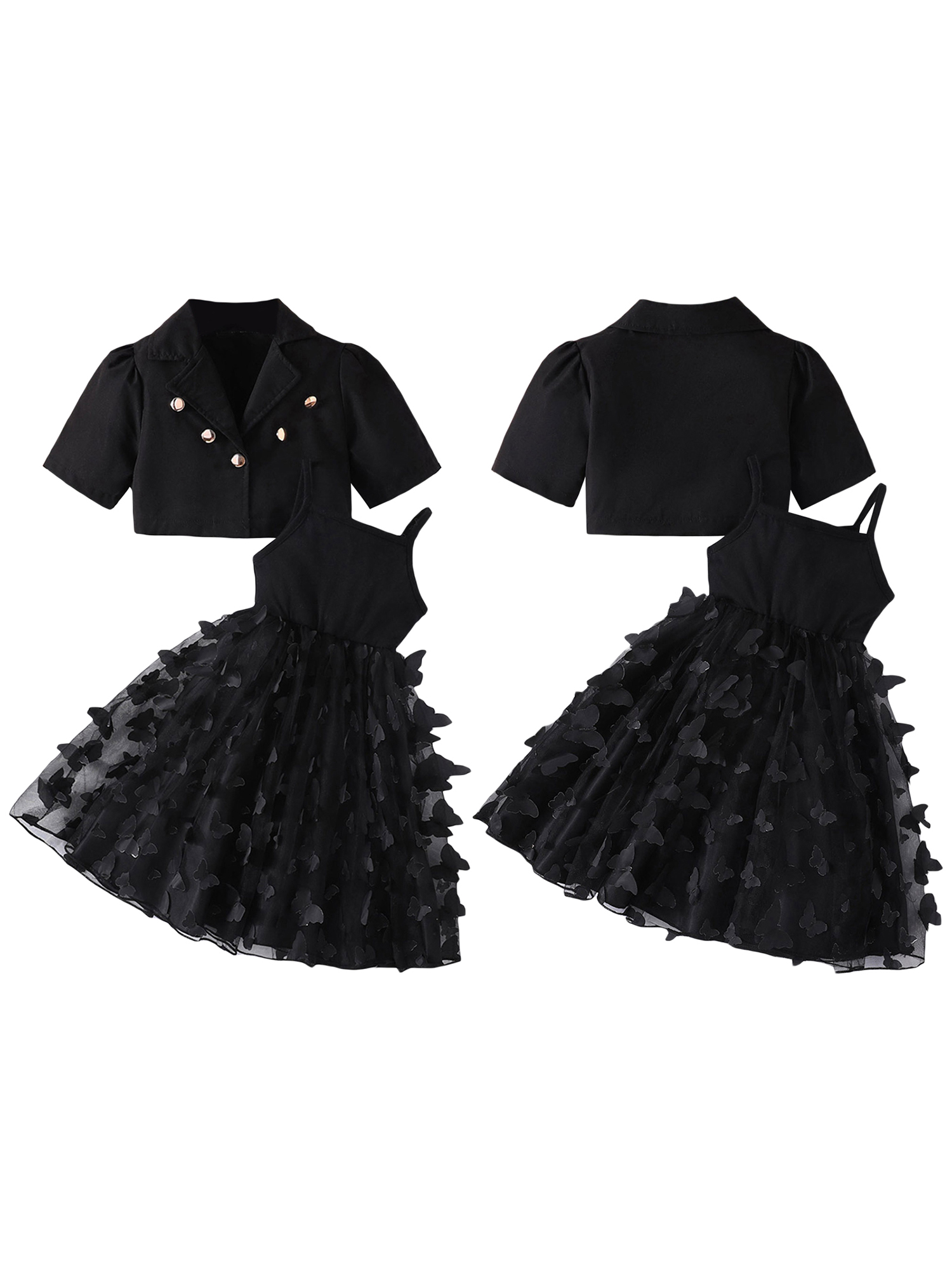 Baby Sweetie Girls 2 Pcs Outfits Sleeveless Butterfly Tulle Princess ...