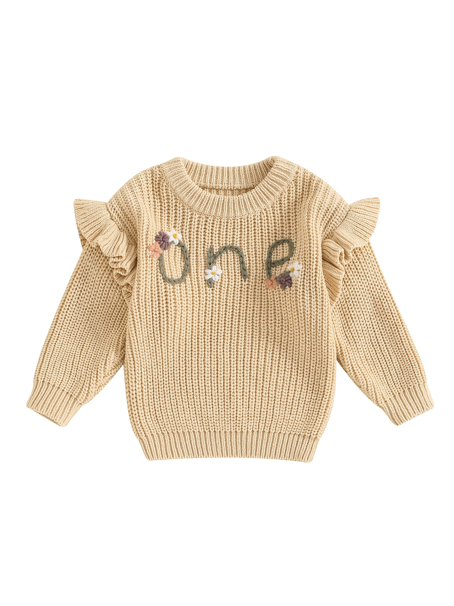 Baby Sweetie Newborn Baby Girl Sweater Casual Floral Letter Embroidery ...