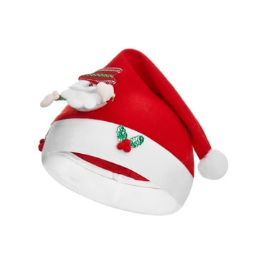 Santa Hats for Adults Christmas Cap White Plush Sequins Santa Hats ...