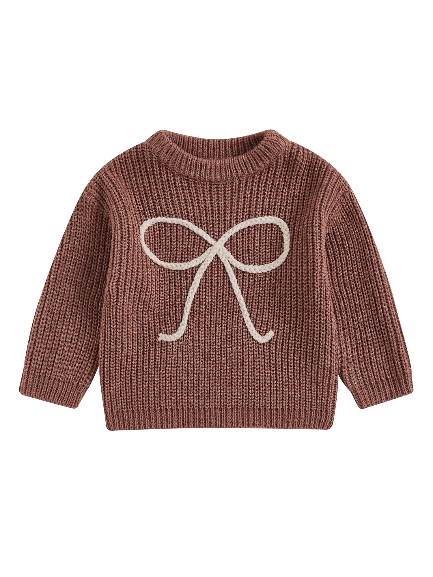Baby Sweetie Toddler Girl Knit Sweater Bowknot Embroidery Long Sleeve ...