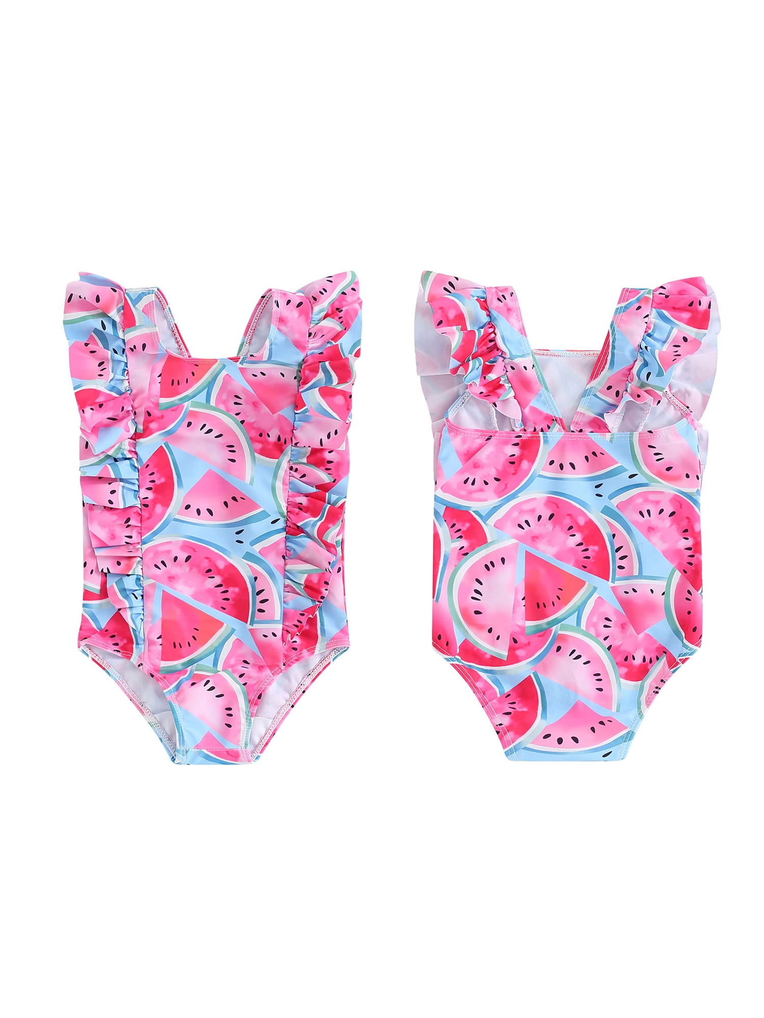 Baby Sweetie Toddler Girl Swimsuit Ruffled Stripe Sleeveless Swimwear ...