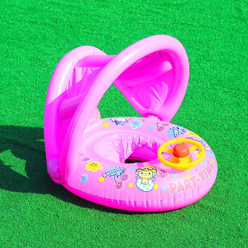 Baby Swimming Float with Sun Canopy Over，Baby Floats for Pool Add Tail ...