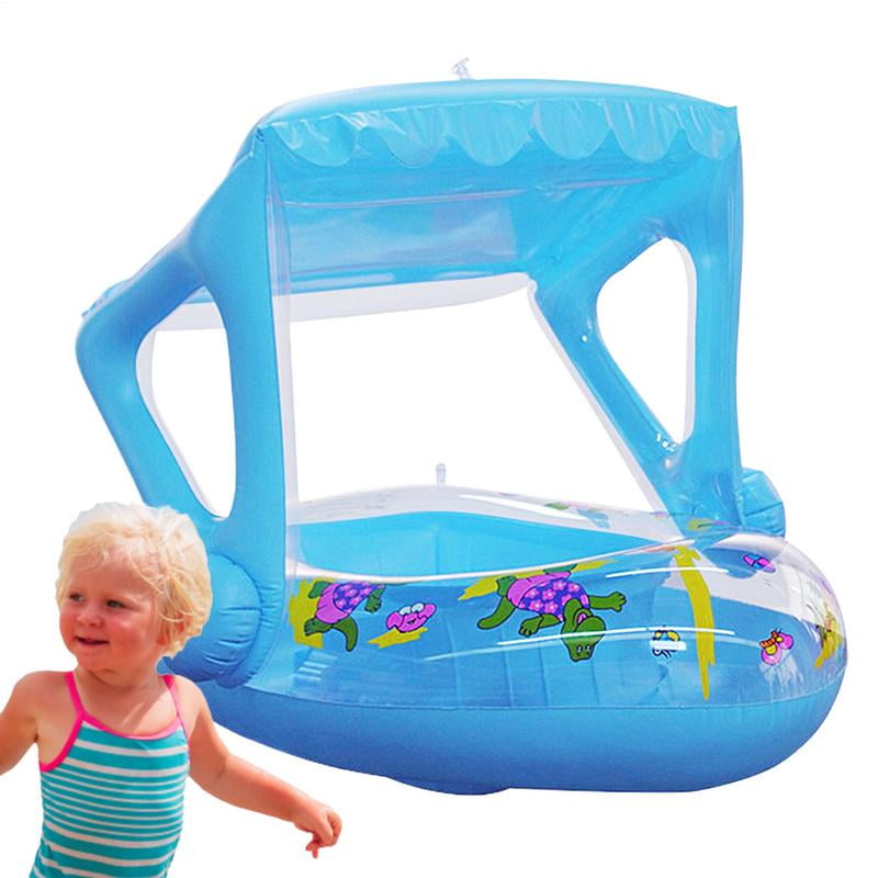 Baby Swimming Pool Floats Floating Ring Inflatable Float Trainer With Sunshade For Babies ...