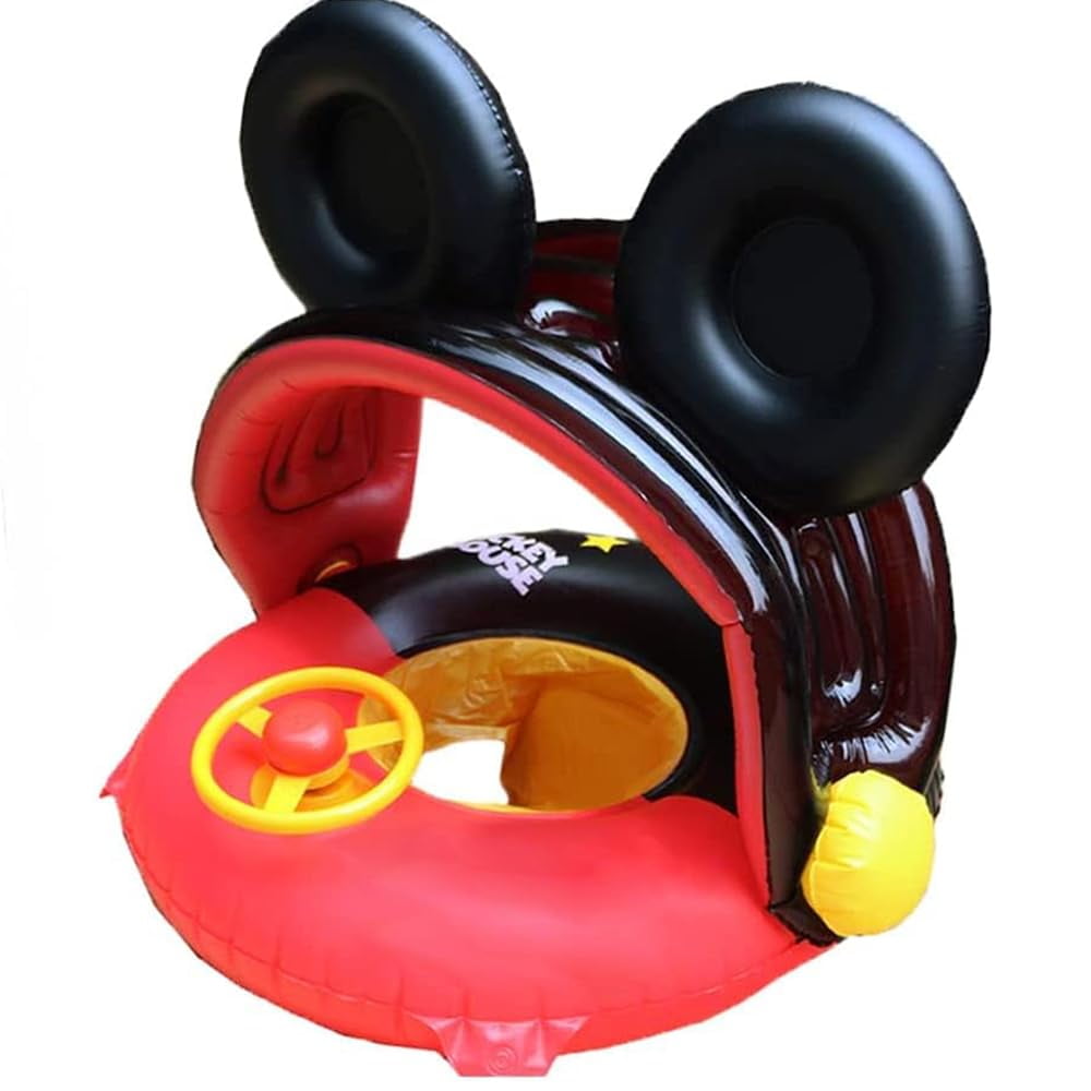 Baby Swimming Pool Floats with Removable Sun Protection Canopy, Cute ...