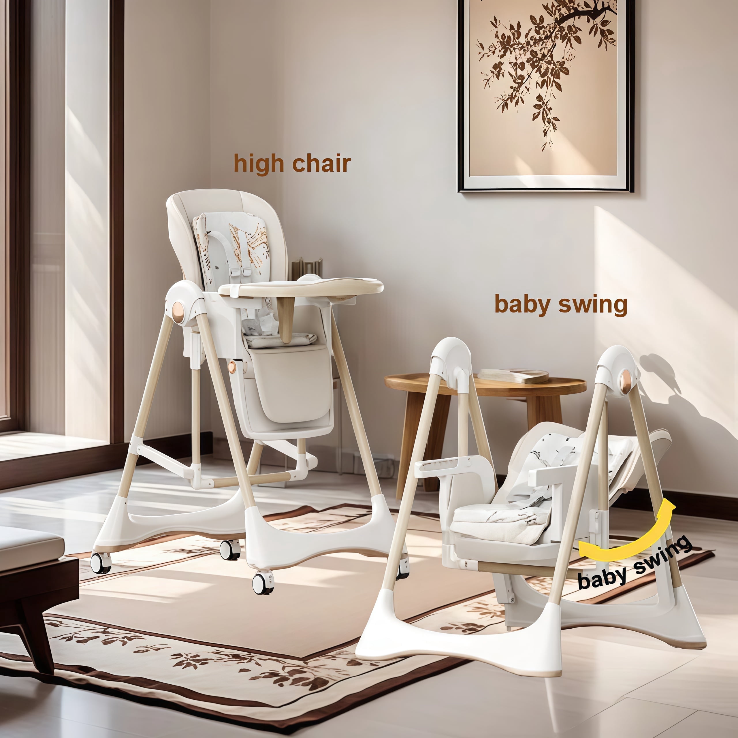 Baby Swing Foldable Baby Feeding Chairs,Baby Convertible High Chair ...