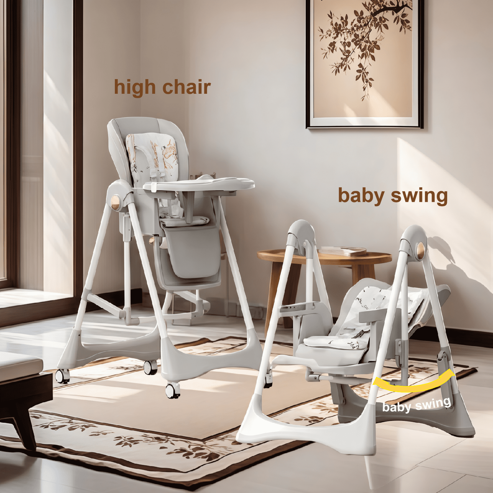 Baby Swing Foldable Baby Feeding Chairs,Baby Convertible High Chair ...
