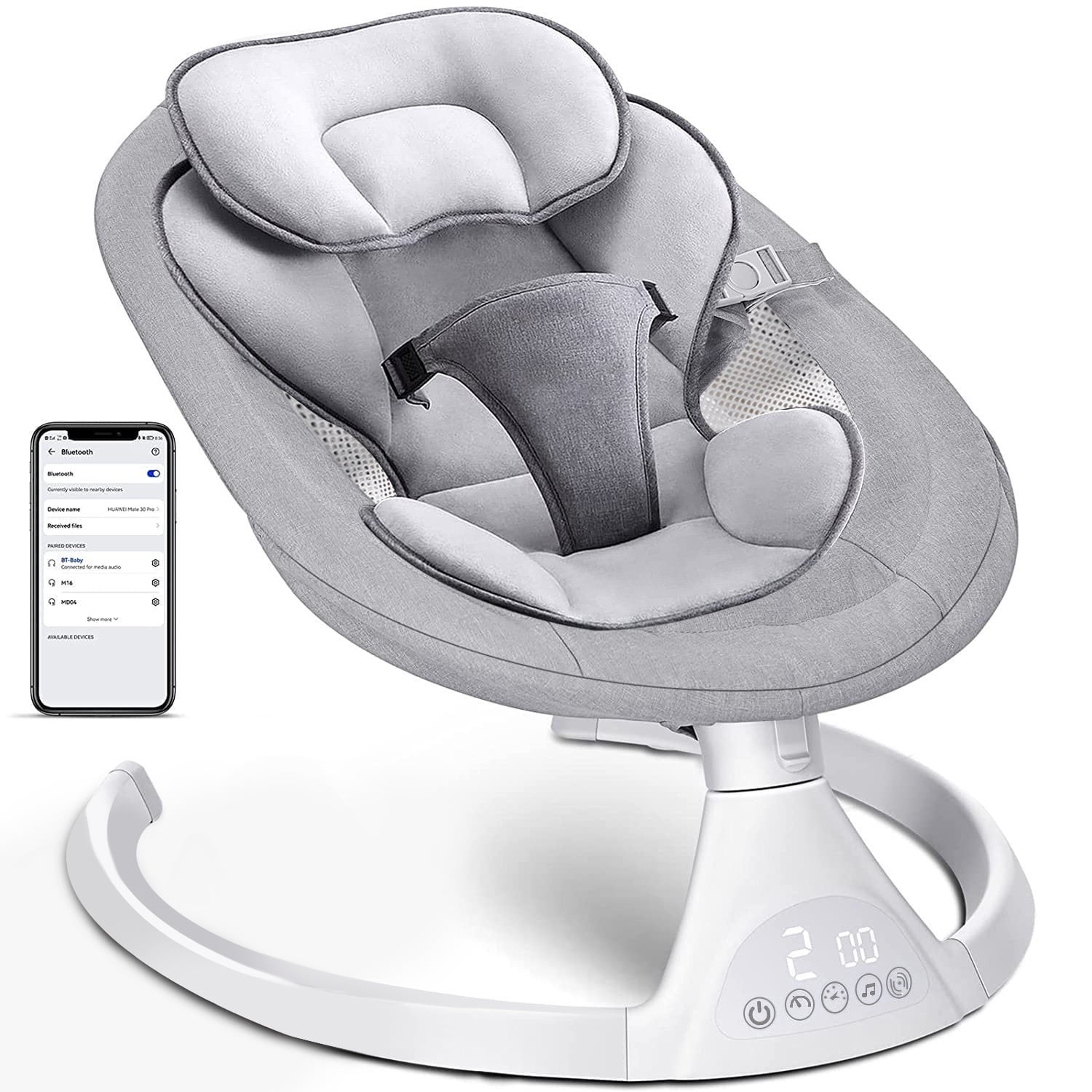 Baby Swing for Infants, OEIKPFN Bluetooth Swing for Babies 0-12 Months ...