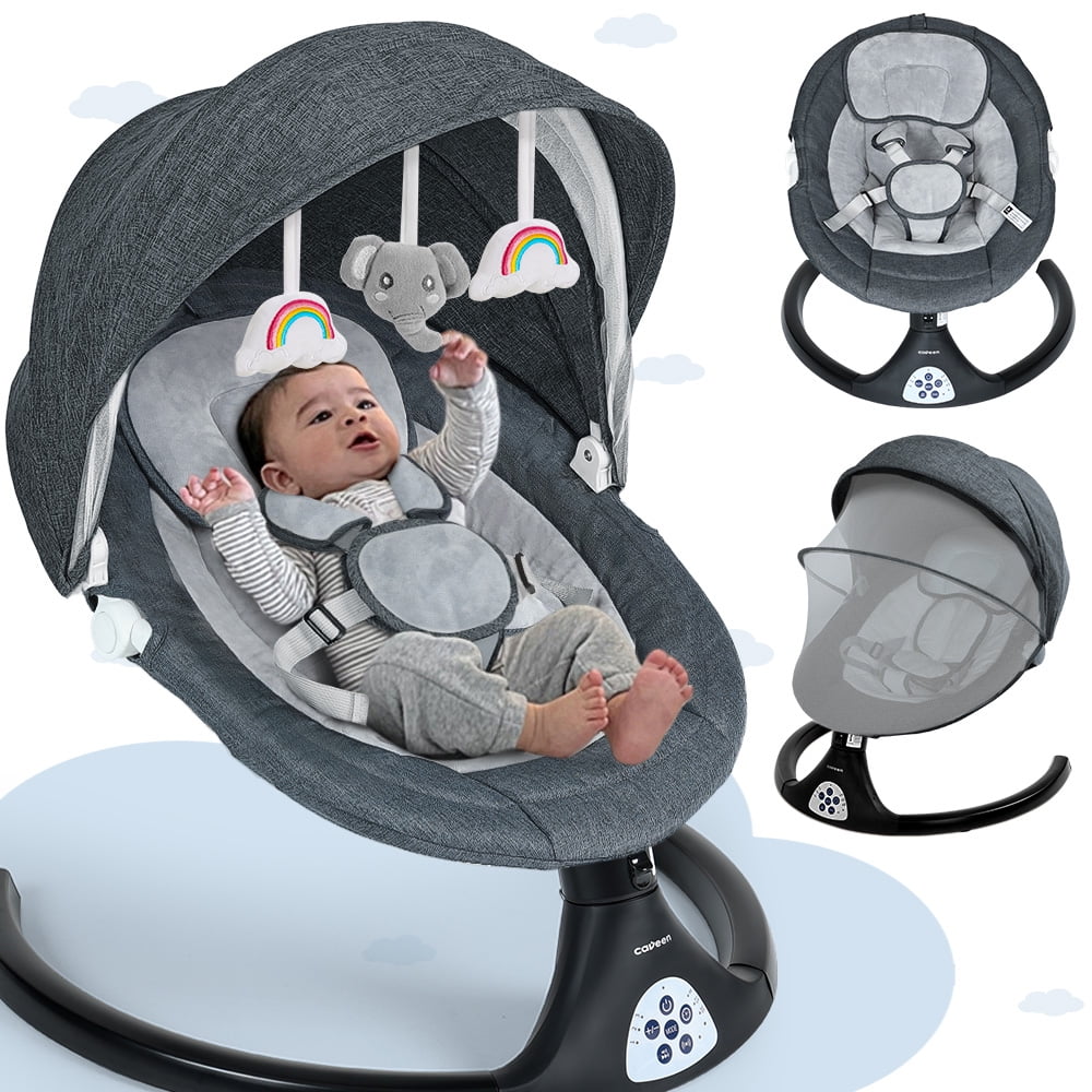 Baby Swing for Infants, Caveen Electric Bluetooth Baby Rocker, 5 Swing ...