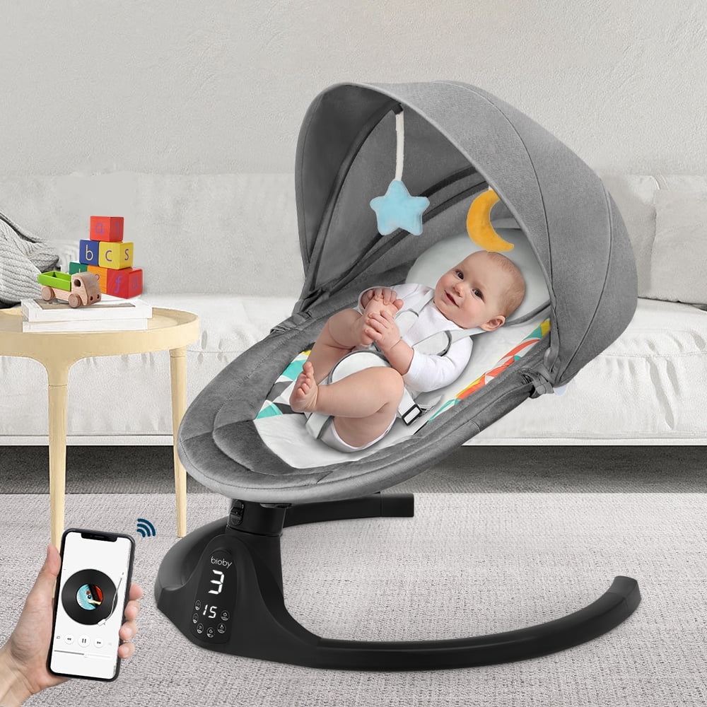 Baby Swing for Infants, Caveen Electric Bluetooth Baby Rocker, 5 Swing ...