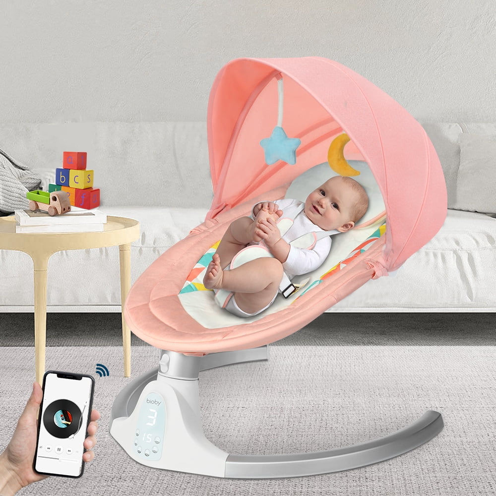 Baby Swing for Infants, Electric Bluetooth Baby Rocker, 5 Sway Speeds ...