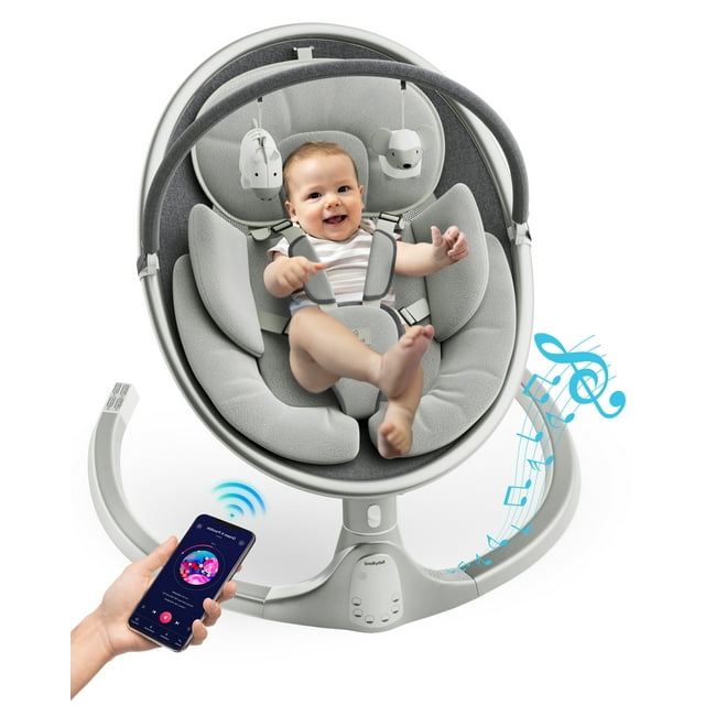 Baby Swing for Infants, Portable Swing for Baby Boy Girl,Remote Control ...