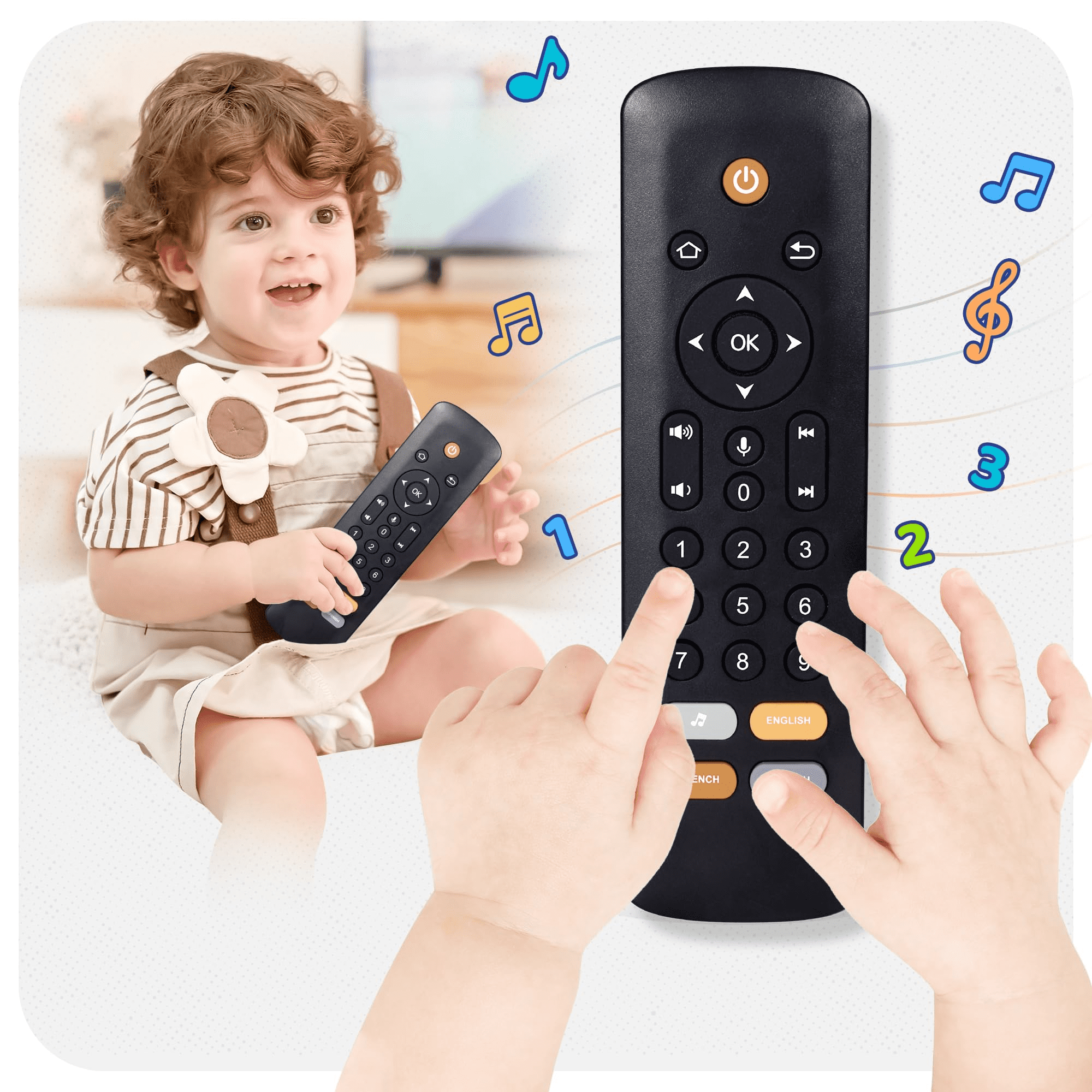 TOPFOX Baby TV Remote Toy Toddler Toys with Realistic Play 3 - 50 ...