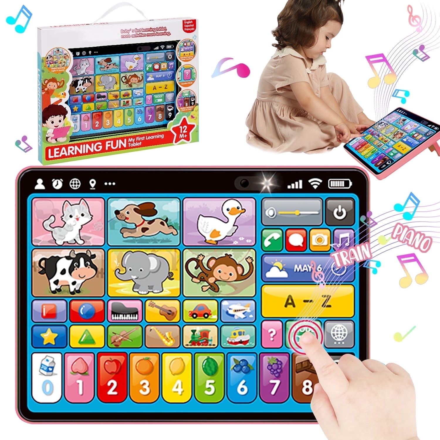 Baby Tablet Toy, Toddler Toys 1-3 for Boys Girls, Educational Learning ...