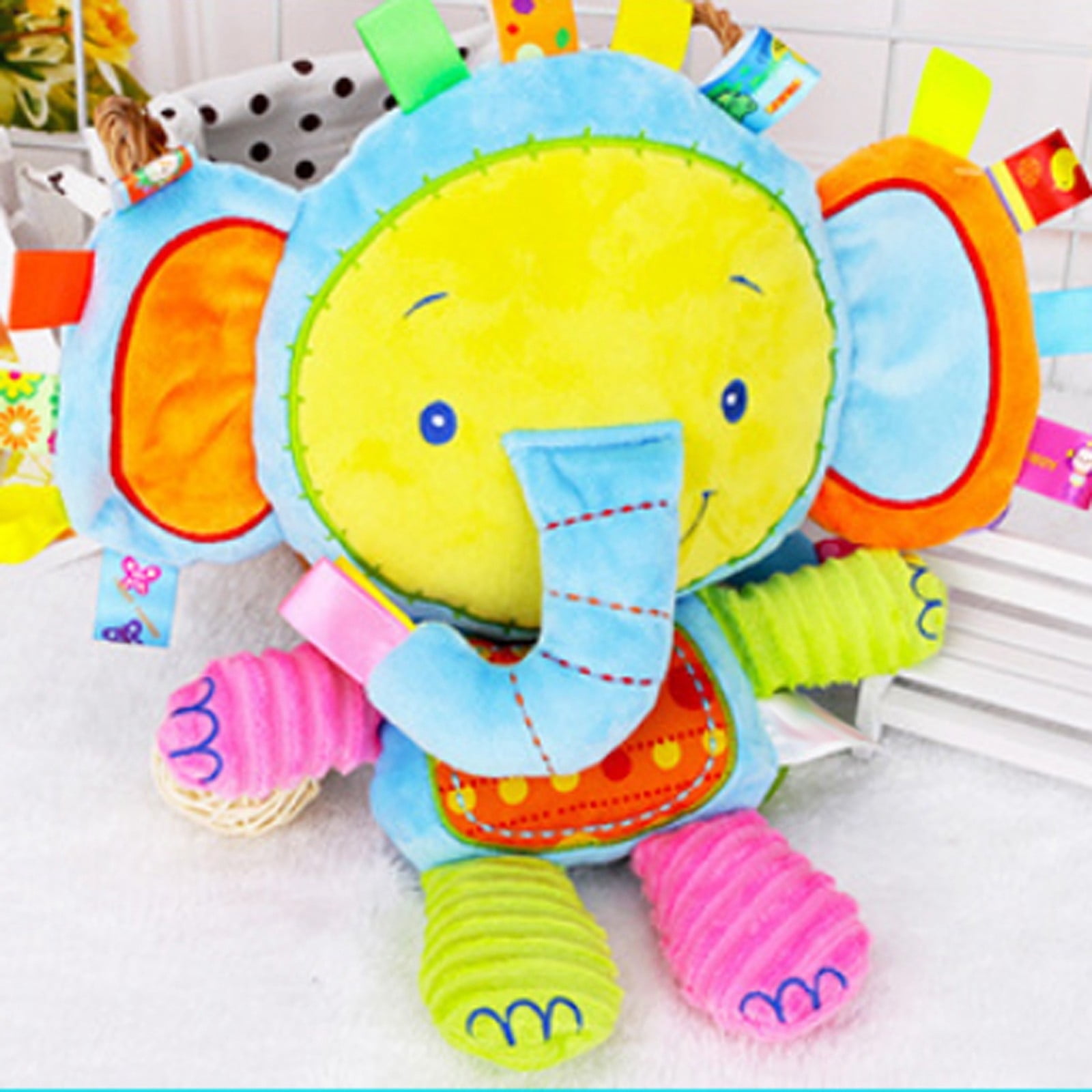 Baby Tags Plush Toy Lovey Soft, 14 Inch Soothing Sensory Taggy Toy,Soft ...
