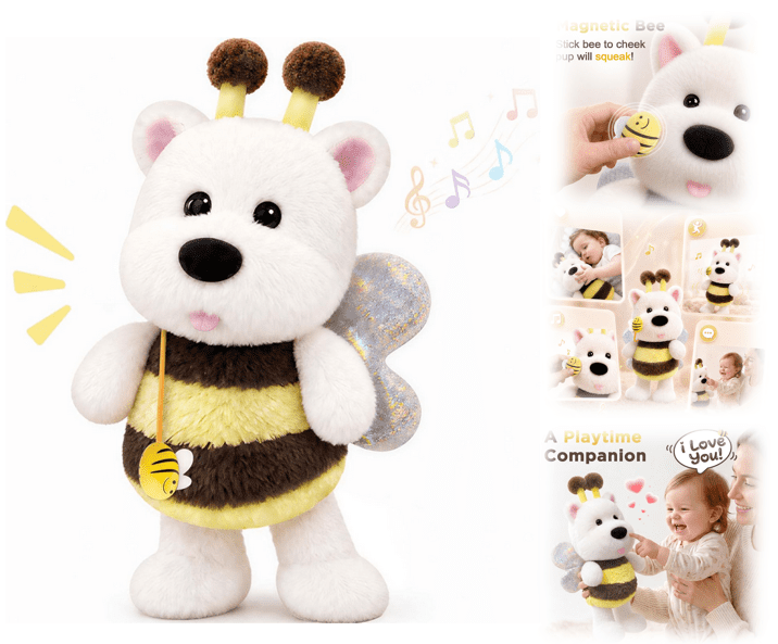 Baby Talking Dog Toy, 2026 New Musical Dancing Plush | Repeat & Sing ...