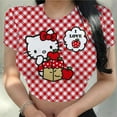 Baby Tee Cute Pink Letter Women's Hello Kitty print Fairy Crop Tops Y2k ...