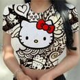 Baby Tee Cute Pink Letter Women's Hello Kitty print Fairy Crop Tops Y2k ...