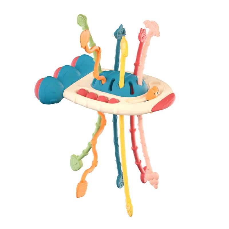 Baby Teething Rattle Pull String Toy Sensory Soothing Toy Infant ...