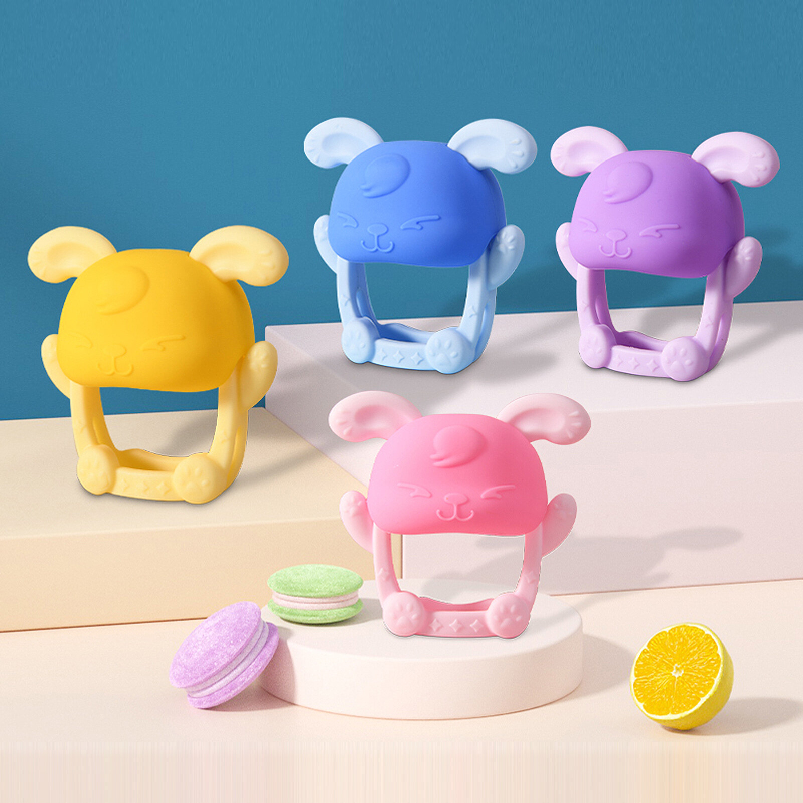 Baby Teething Toy Rabbit Teething Mitten Baby Teether Baby teething ...