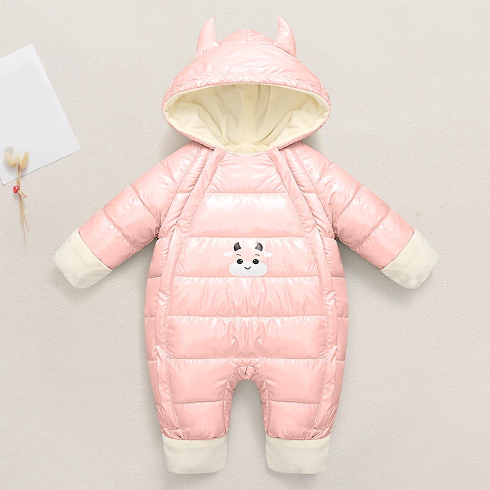 Baby Thick Winter Snowsuit with Cute Cartoon Print Hooded Waterproof ...