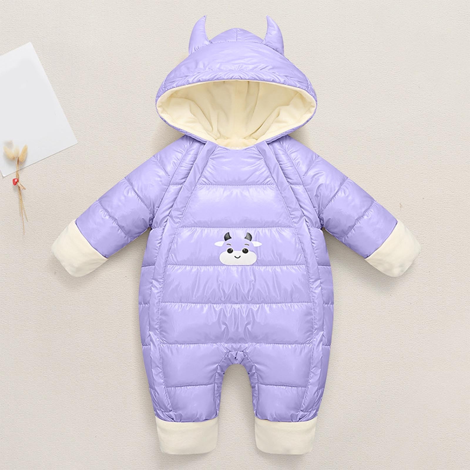 Baby Thick Winter Snowsuit with Cute Cartoon Print Hooded Waterproof ...