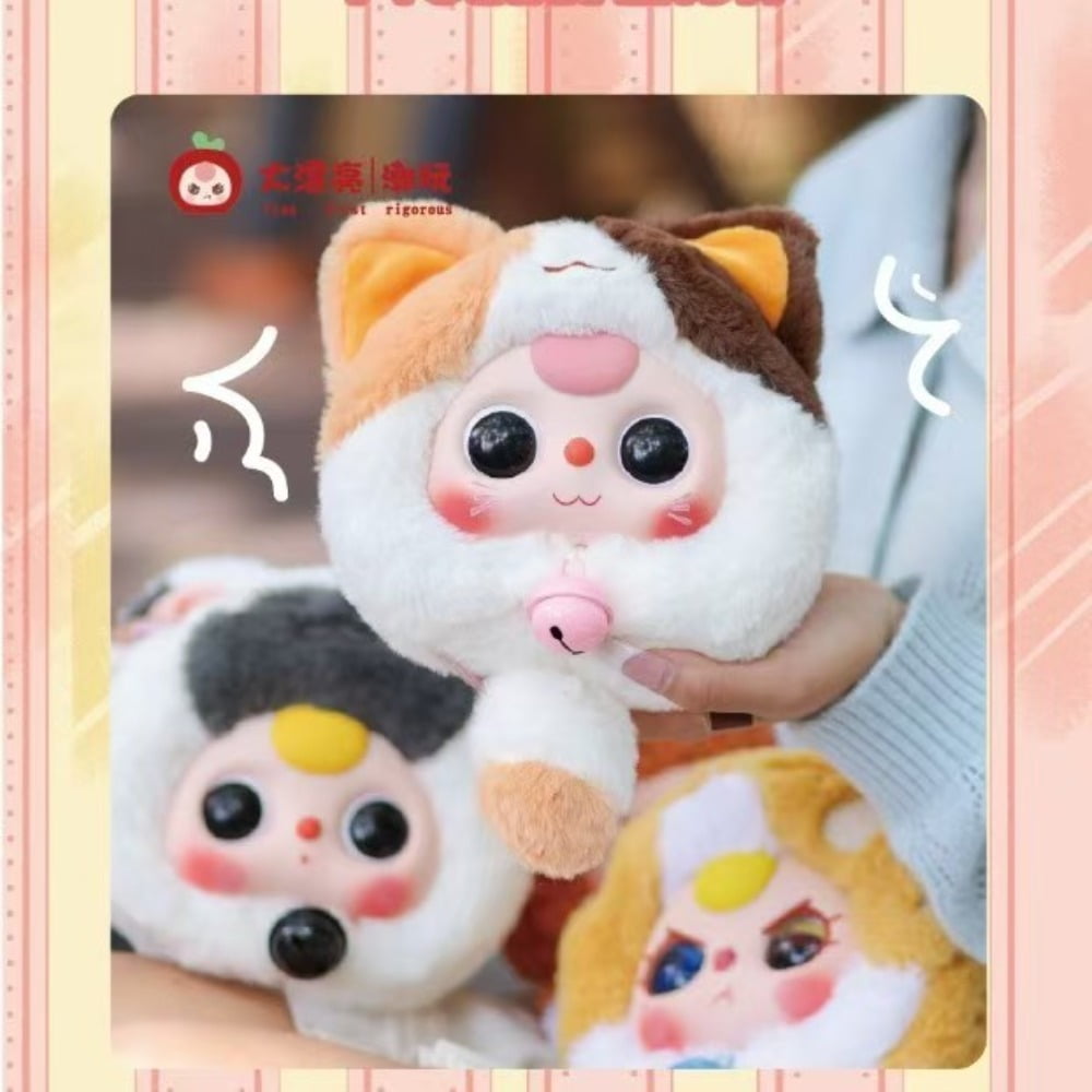 Baby Three Fortune Cat Zipper Bag Blind Box Figure Hot Plush Bag Gift ...