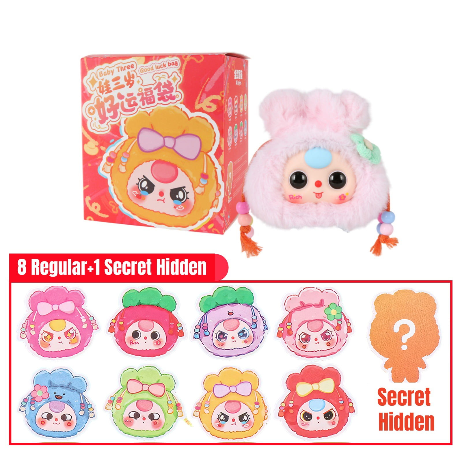 Baby Three Good Luck Bag Series Plush Blind Box – 5.5" Kawaii Stuffed ...