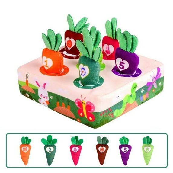 Baby Tissue Box For Babies 6-12 Months Interactive Plush Carrot Pulling ...