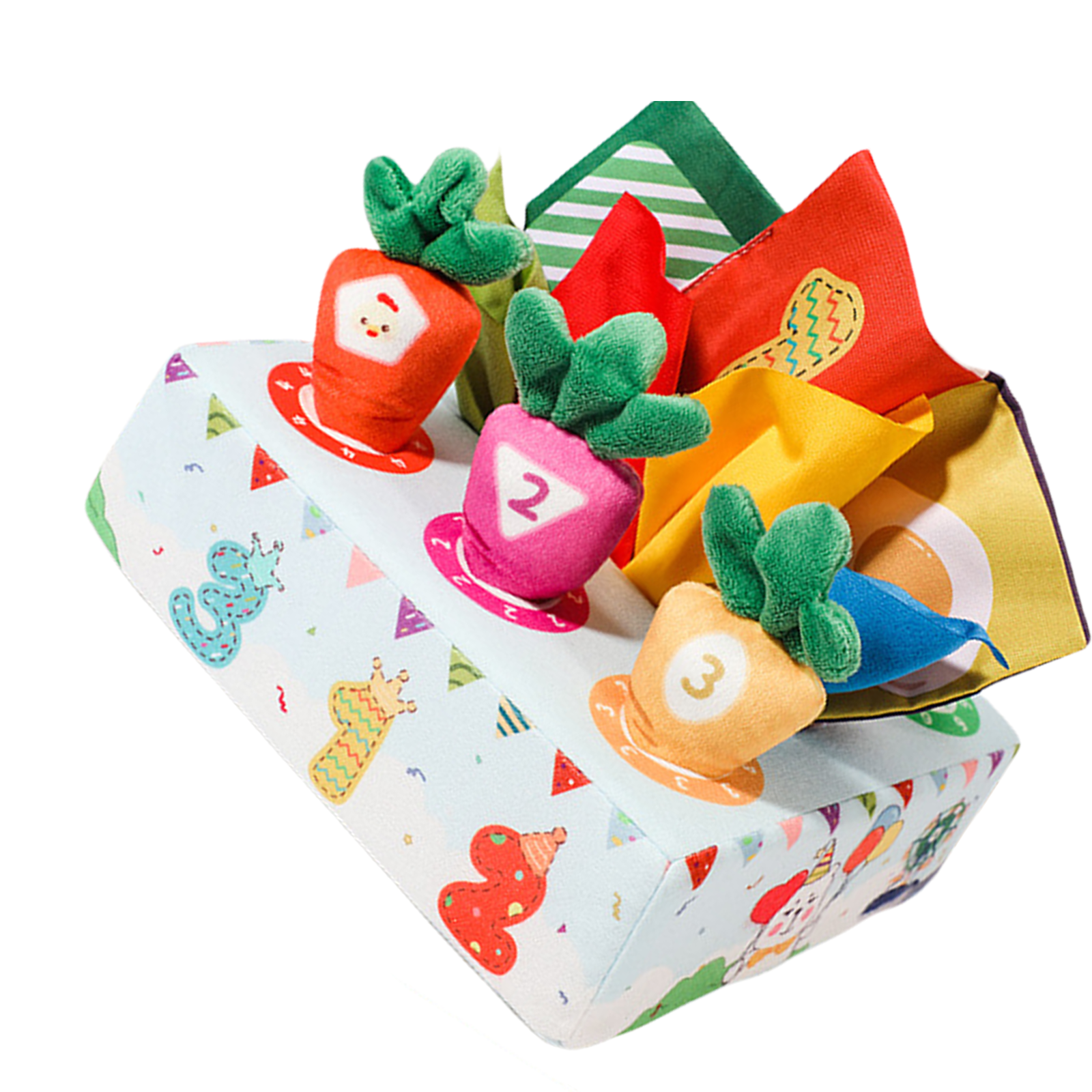 Baby Tissue Box Toy Sensory Toy For Babies Interactive Plush Carrot ...