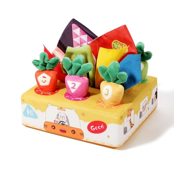 Baby Tissue Box Toy for Fine Motor Skill Toy Pulling Activity Set With ...