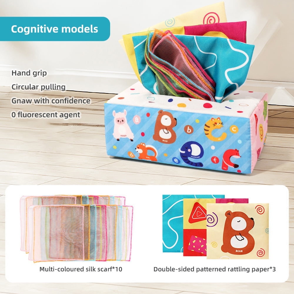 Baby Tissue Box Toys 6 to 12 Months+ Toy Montessori for Babies Sensory ...