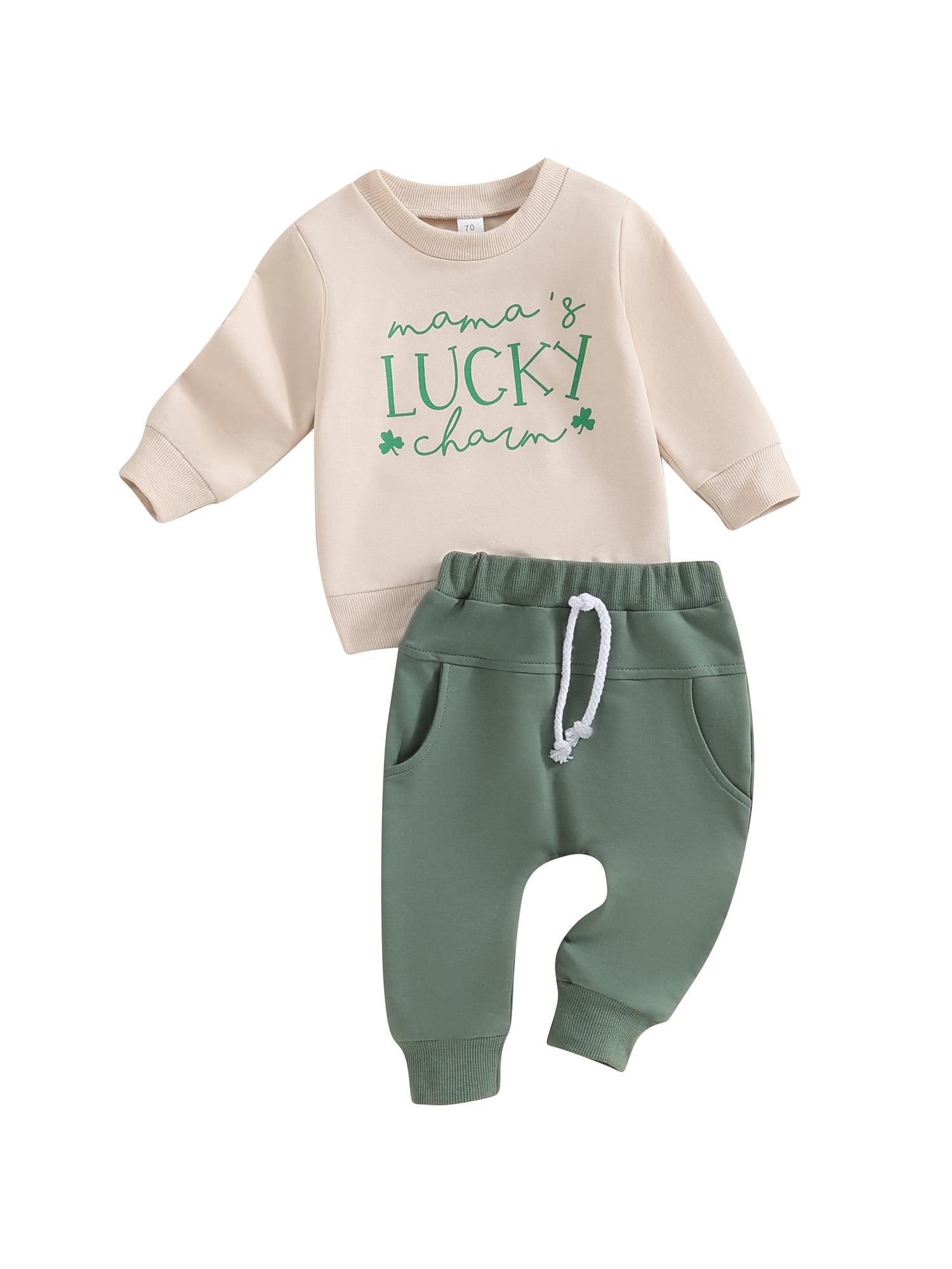 Baby Toddler Boy 2Pcs Irish Outfits 6 12 18 24 Months 2T 3T Long Sleeve Shamrock Letter Print ...