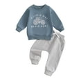 Baby Toddler Boy Fall Outfits 6 12 18 24 Months 2T 3T 4T Long Sleeve Tractor Letter Print Tops ...
