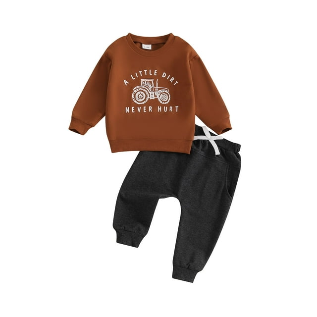 Baby Toddler Boy Fall Outfits 6 12 18 24 Months 2T 3T 4T Long Sleeve ...