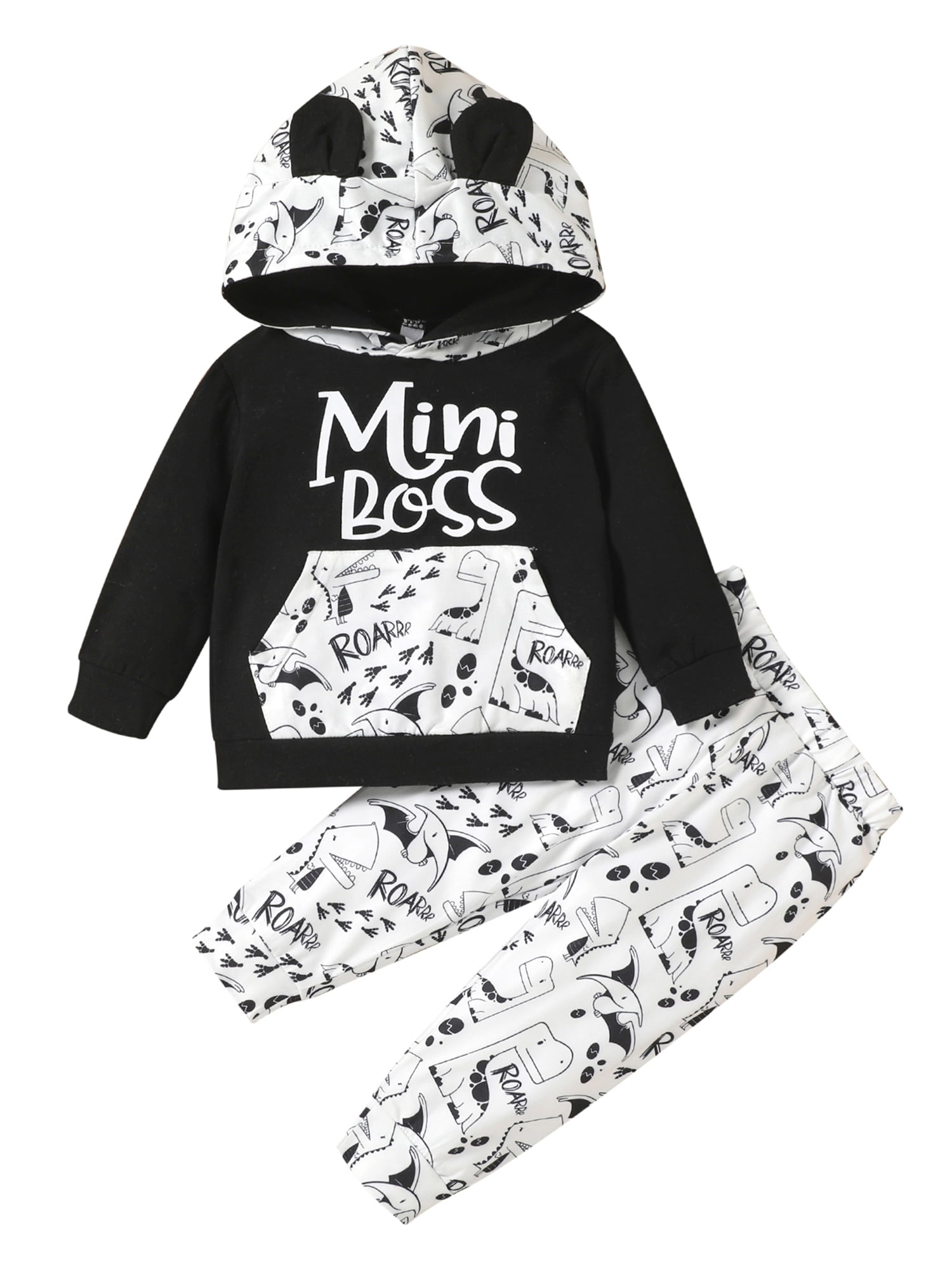 Baby Toddler Boy Hooded Pants Outfits Set 6 12 18 24 Months Cartoon Ear ...