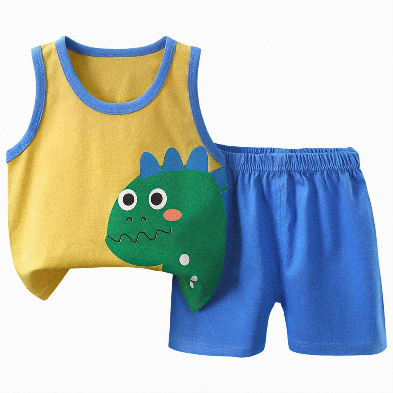 Baby Toddler Boy Outfits 2 Piece Breathable Sleeveless Shirt Top ...