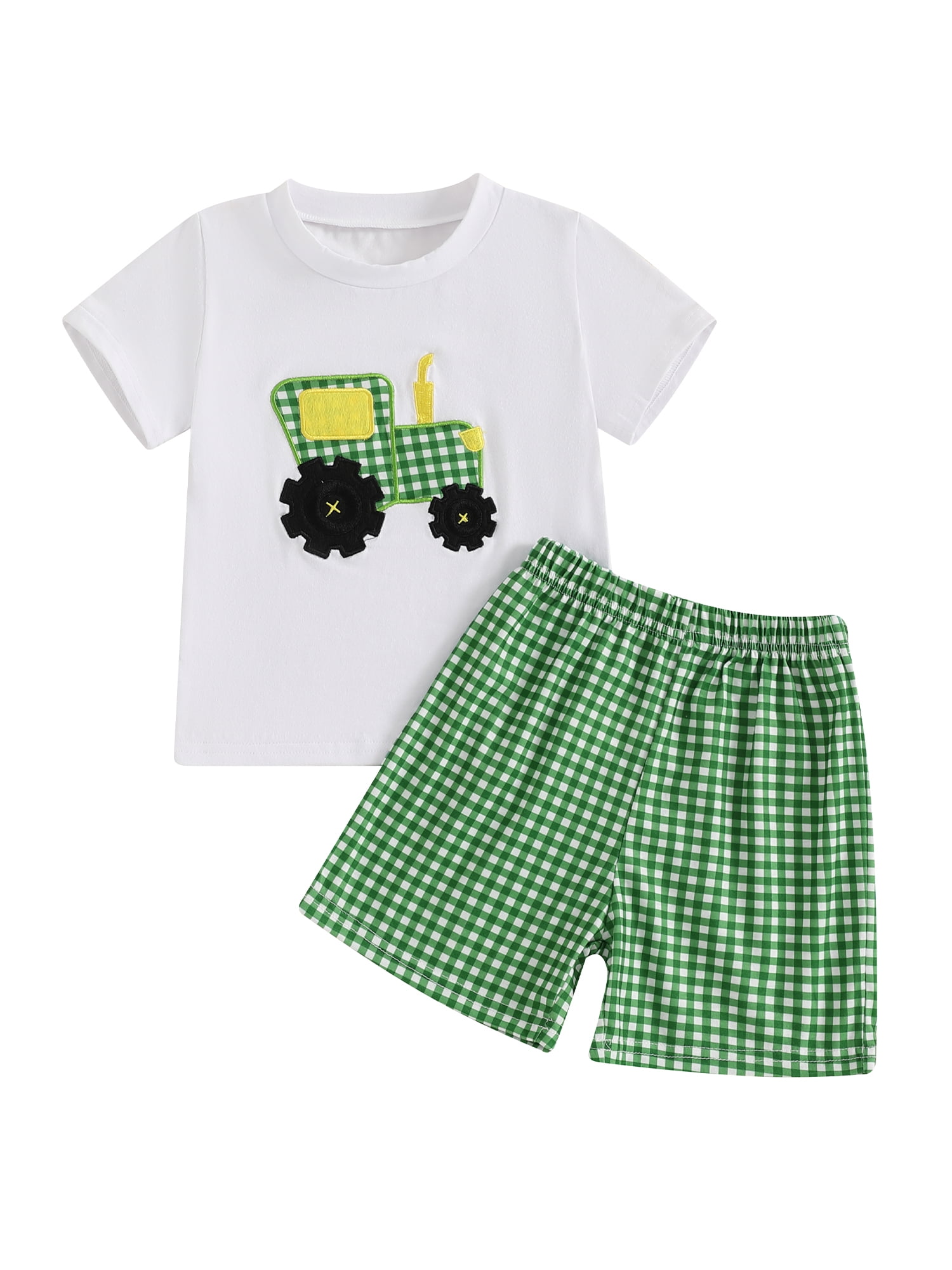 Baby Toddler Boy Shorts Clothing Set 6 12 18 24 Months 2T 3T 4T Tractor ...